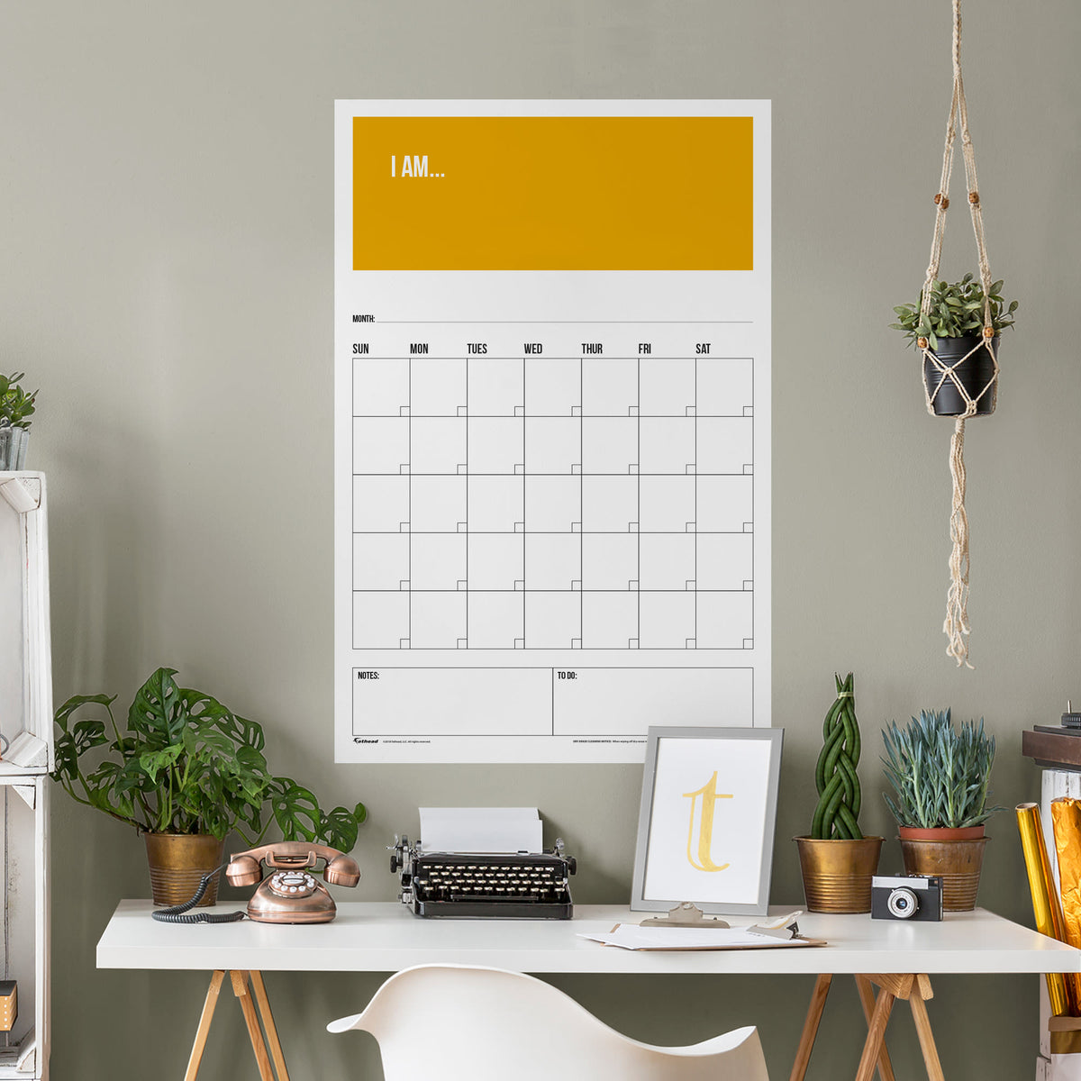 One Month Calendar: "I Am" Design - Removable Dry Erase Vinyl Decal ...