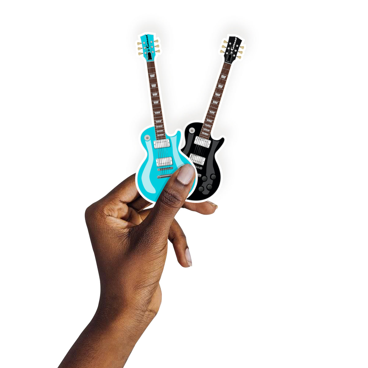 Sheet of 3 -Guitars: Electric Guitar 1 Minis - Removable Adhesive Deca ...