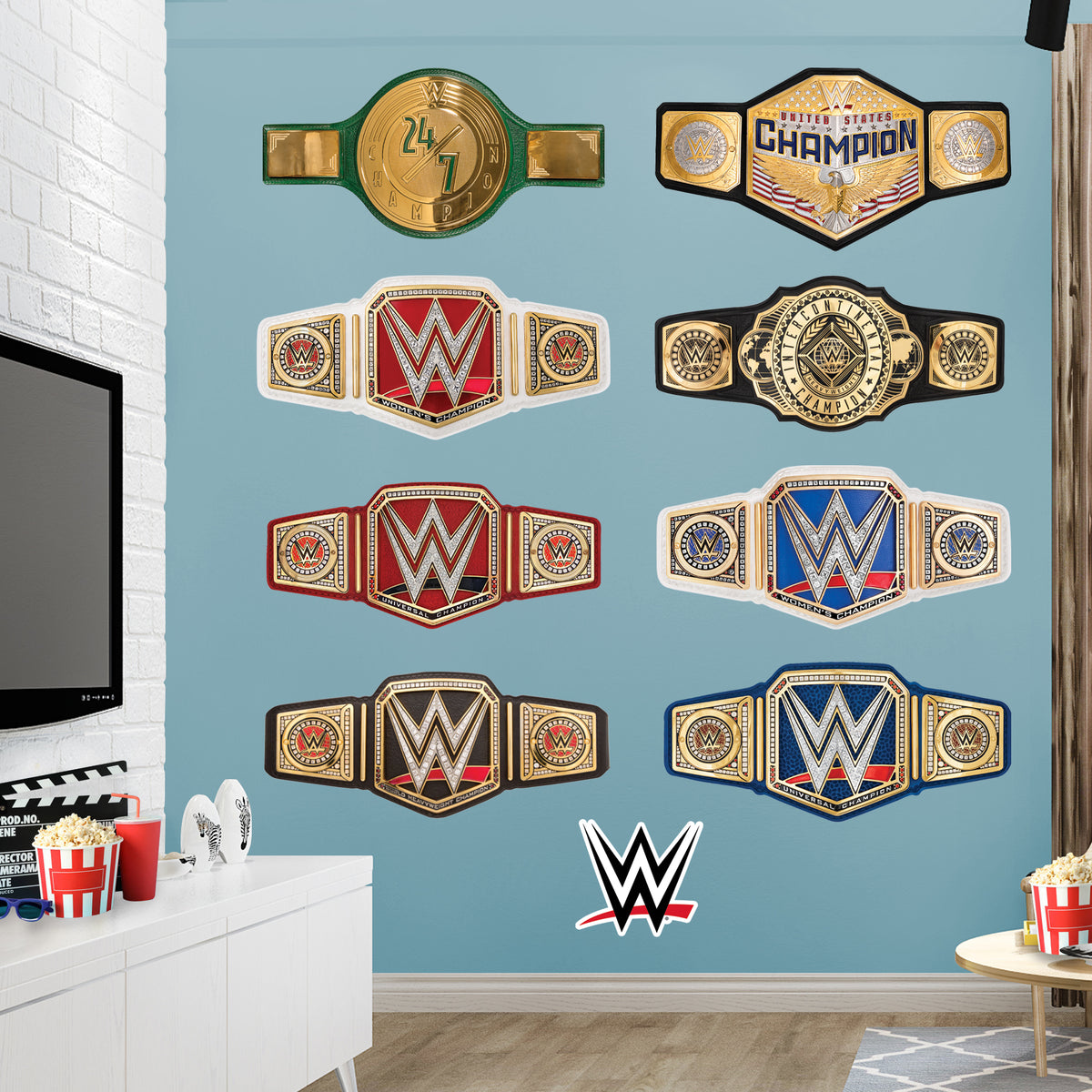 WWE - RealBig Titles Collection - Official WWE - Reusable Vinyl Wall D ...