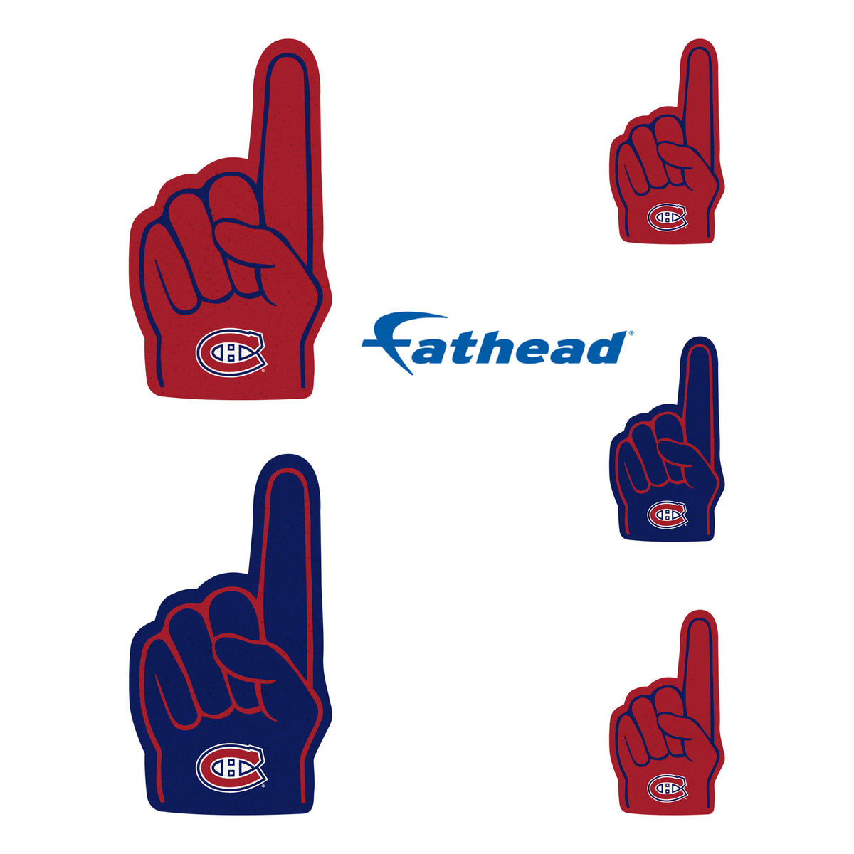 Montreal Canadiens - 4 Foam Finger Minis (Mixed Sizes) - Official NHL ...