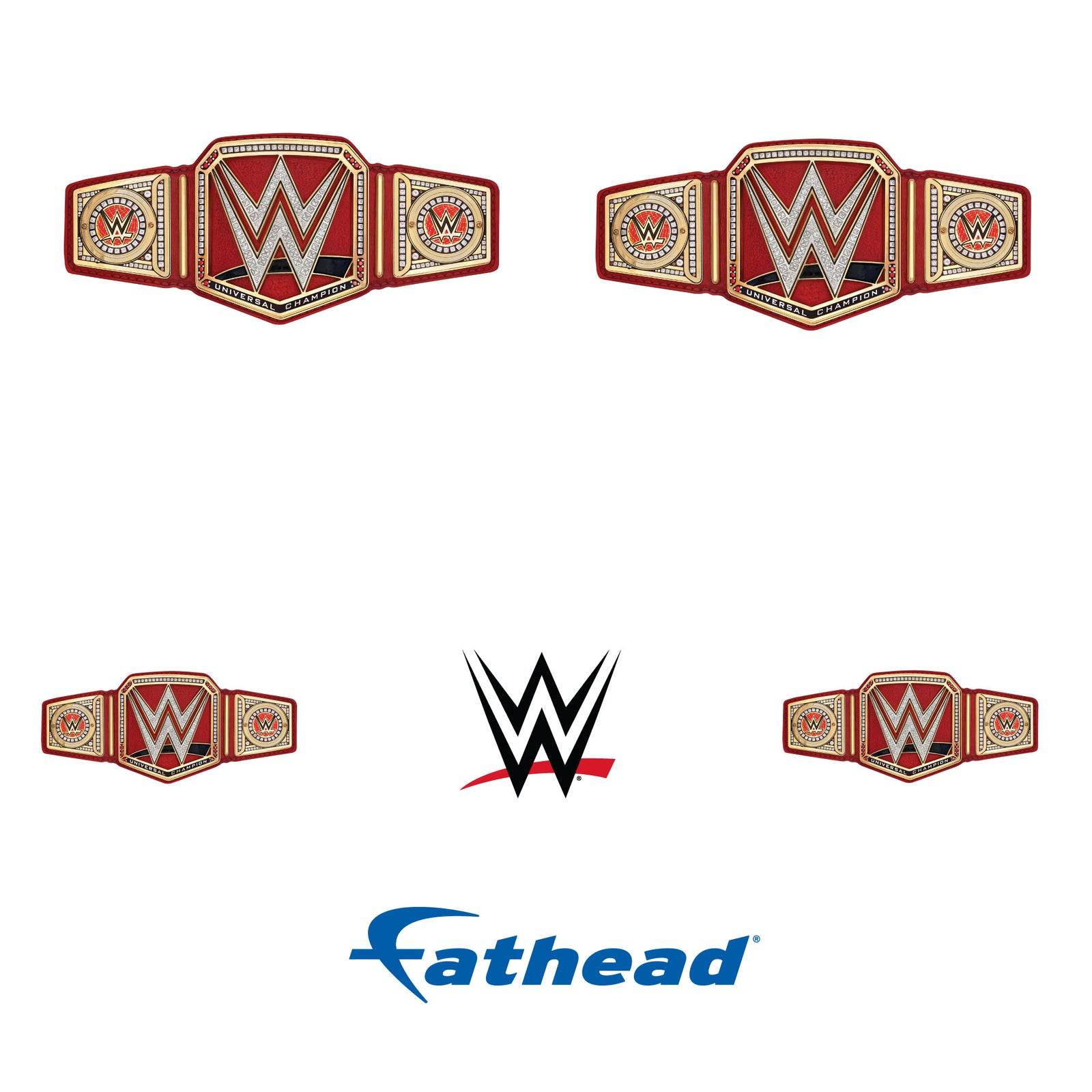 Red Universal Title - 5 Logo Minis (Mixed Sizes) - Official WWE - Reus ...