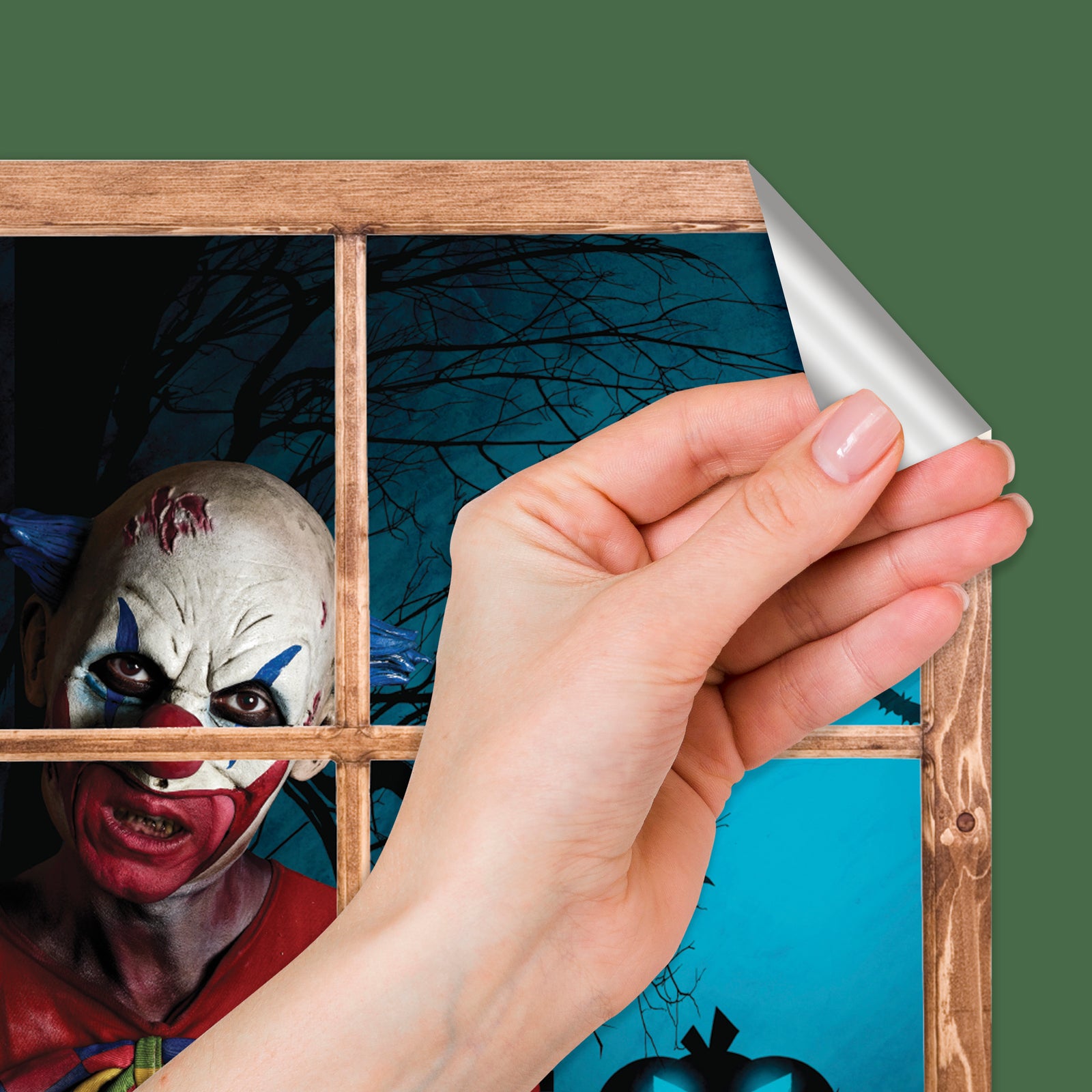 Scary Clowns: Bald Bowtie Clown Instant Window - Removable Adhesive De ...