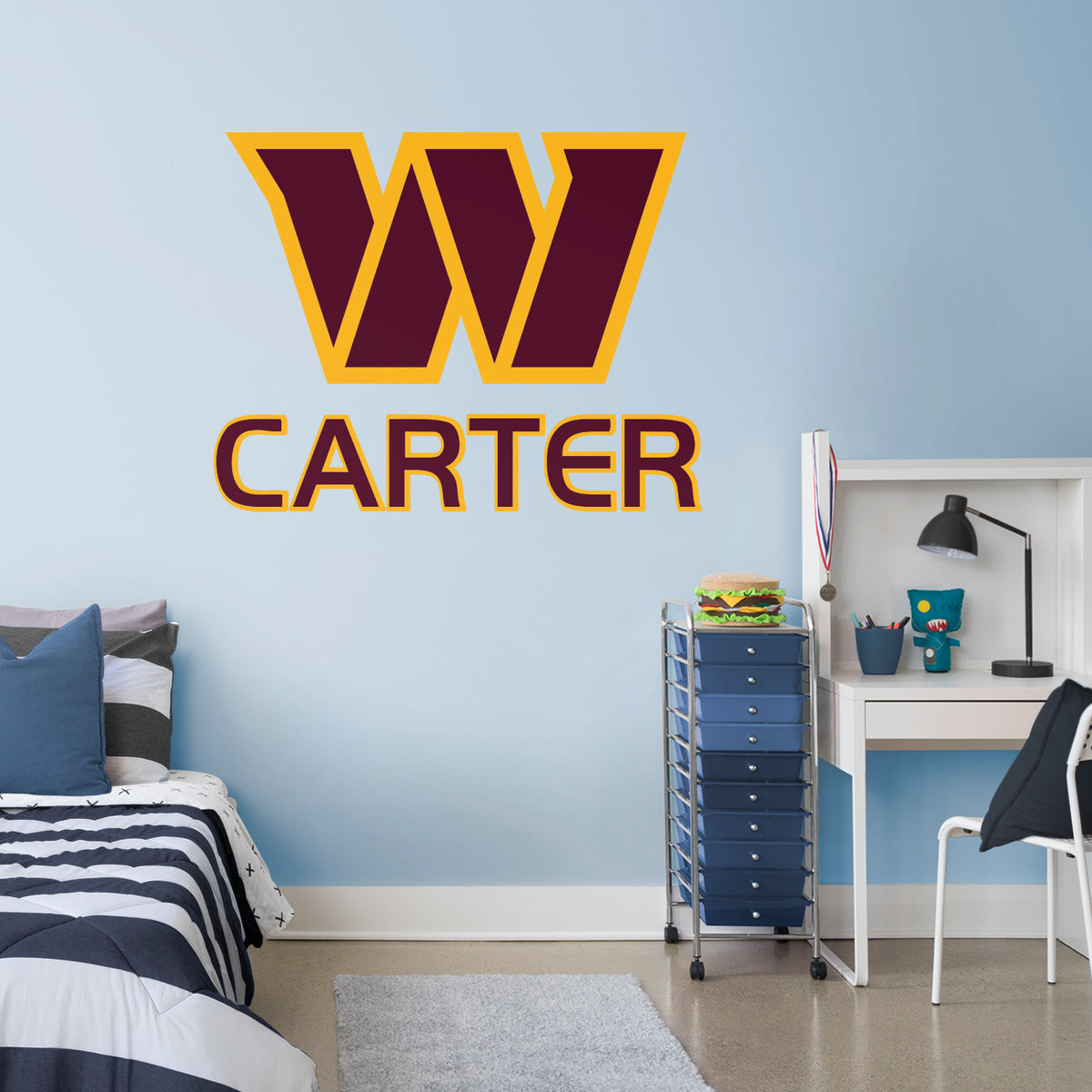 Washington Commanders - Stacked Logo - With Personalized Name - Burgun ...