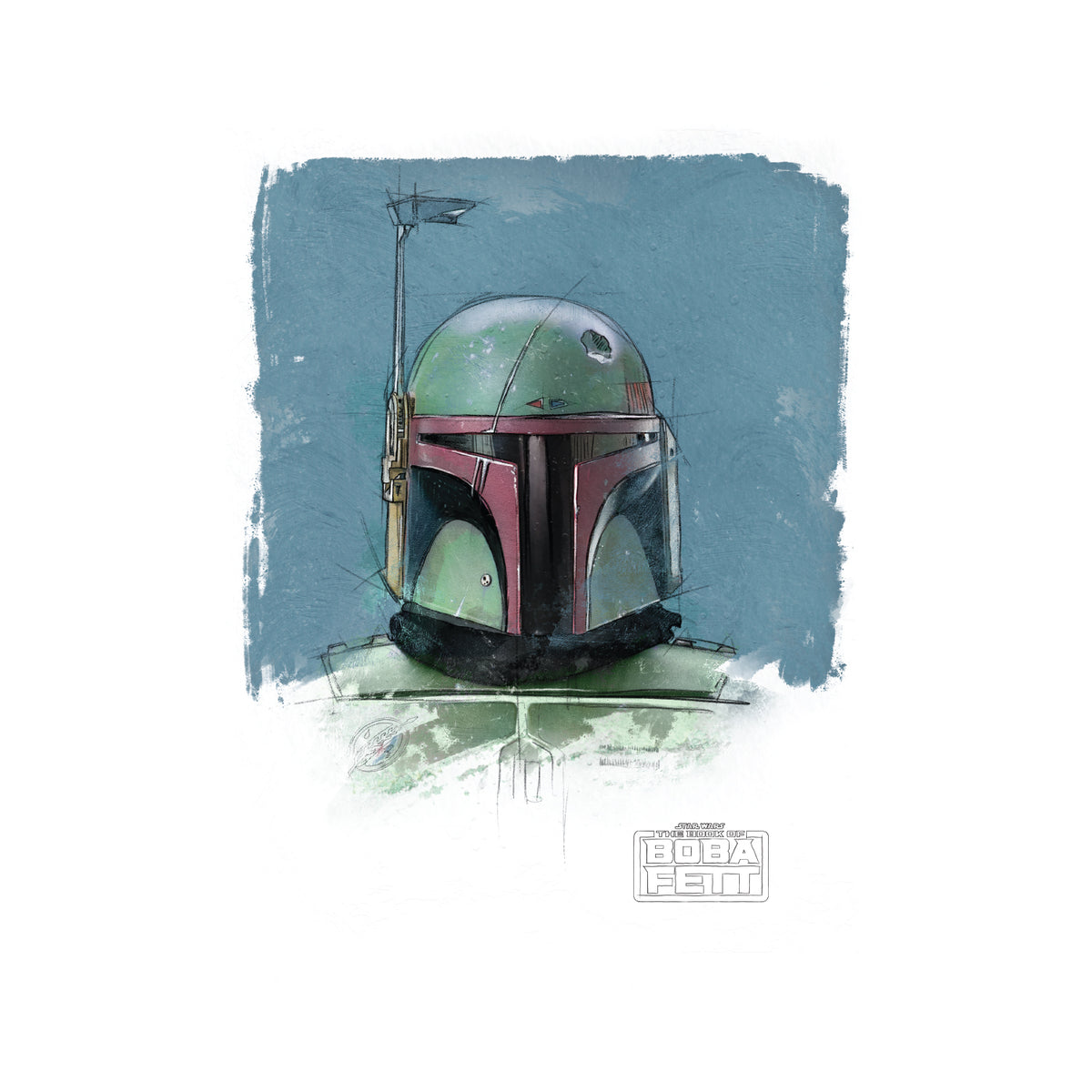Boba Fett Helmet - Industrial Design - Peel & Stick Poster - Official ...