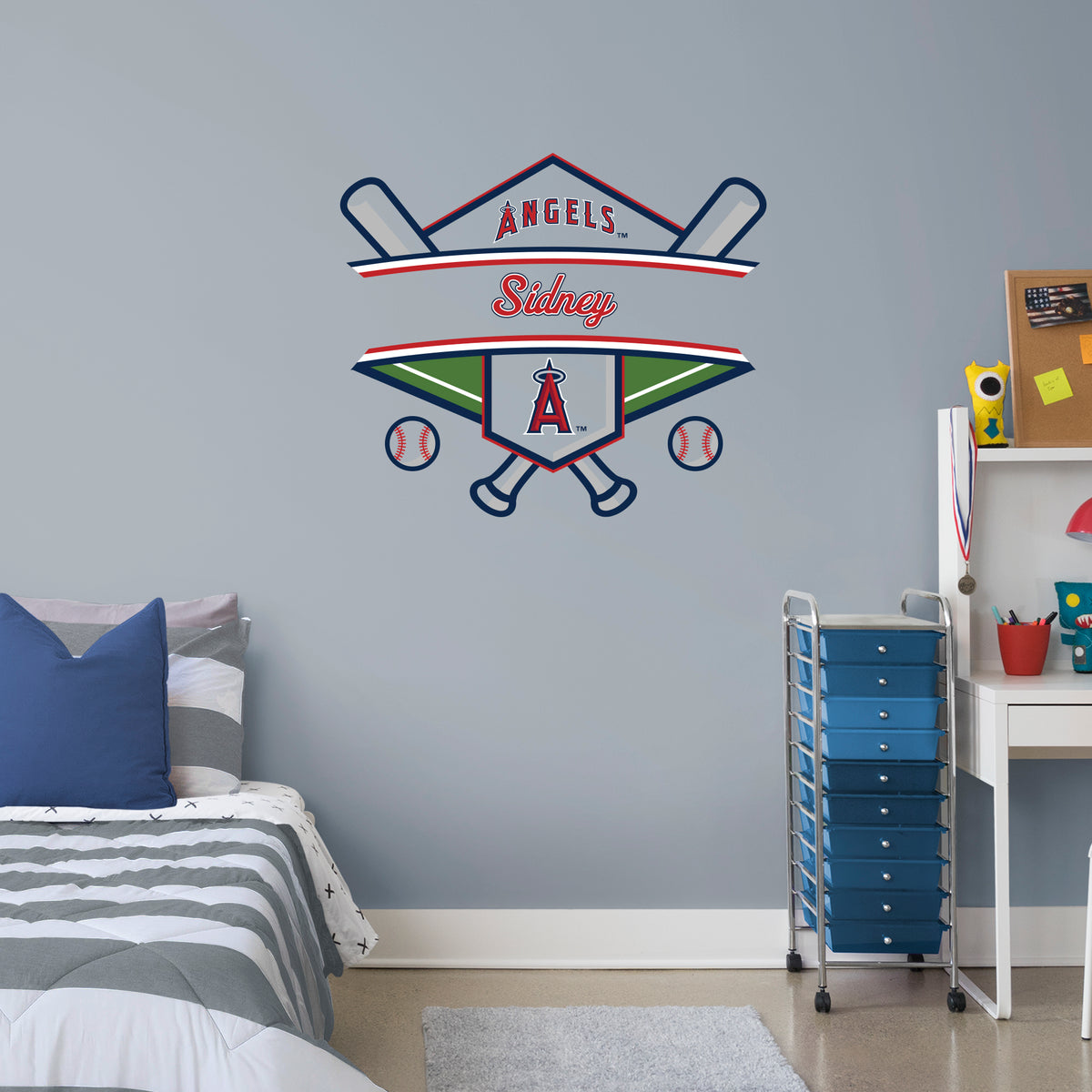 Los Angeles Angels - "Bats" Badge - With Personalized Name - Official ...