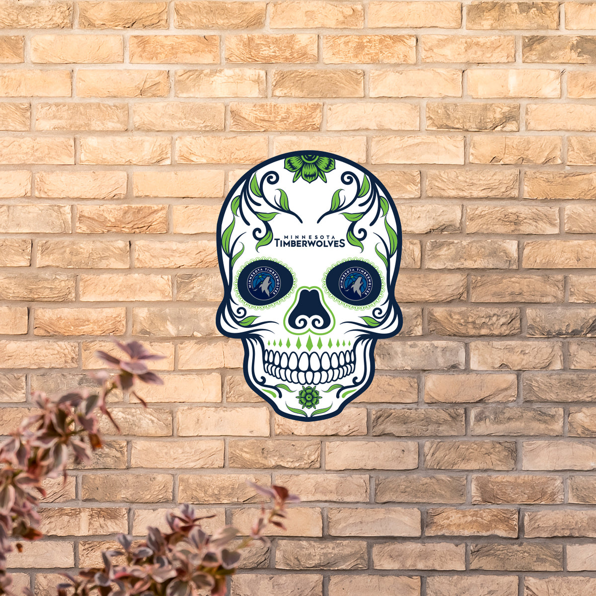 Minnesota Timberwolves - Sugar Skull Logo - Outdoor Wall Decals - Offi ...