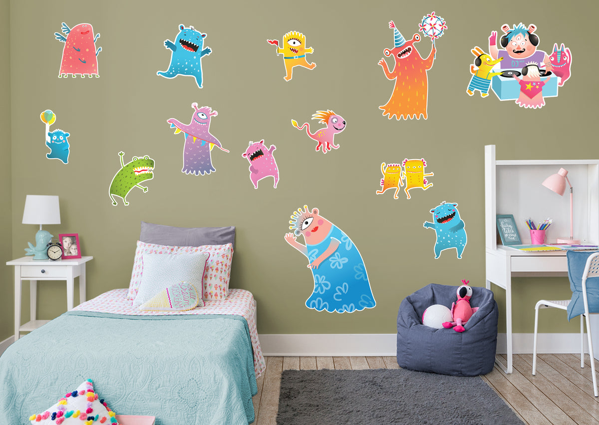 Monster: Party Monsters Collection - Removable Wall Adhesive Decal ...