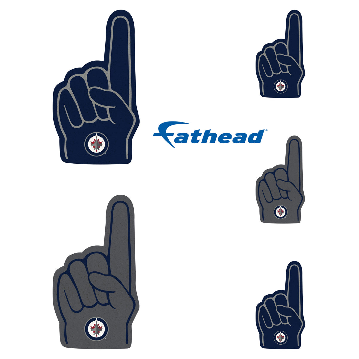Winnipeg Jets - 4 Foam Finger Minis (Mixed Sizes) - Official NHL - Reu ...
