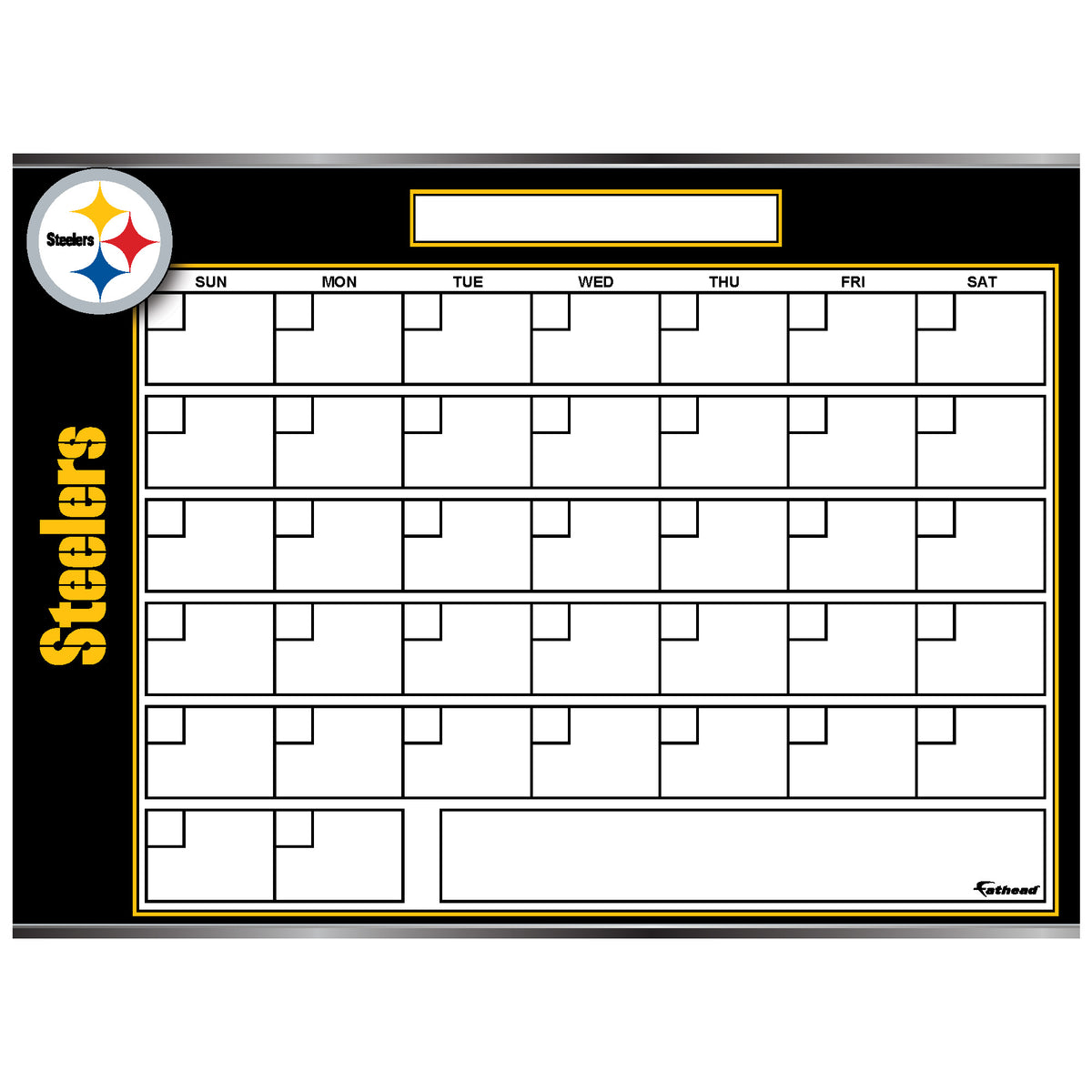 Pittsburgh Steelers - Dry Erase Calendar - Official NFL - Reusable Vin ...