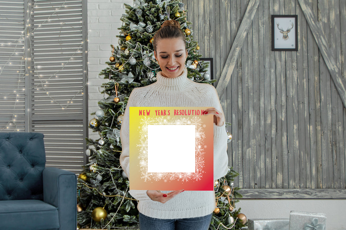 New Years: Resolution Snowflake Frame Dry Erase - Dry Erase Foam Core ...