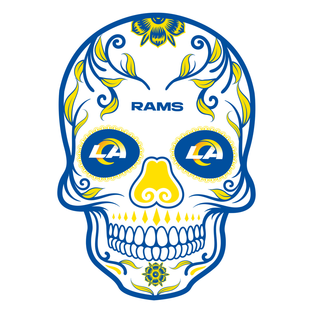 Los Angeles Rams - Sugar Skull Logo - Outdoor Floor Decal - Official N ...
