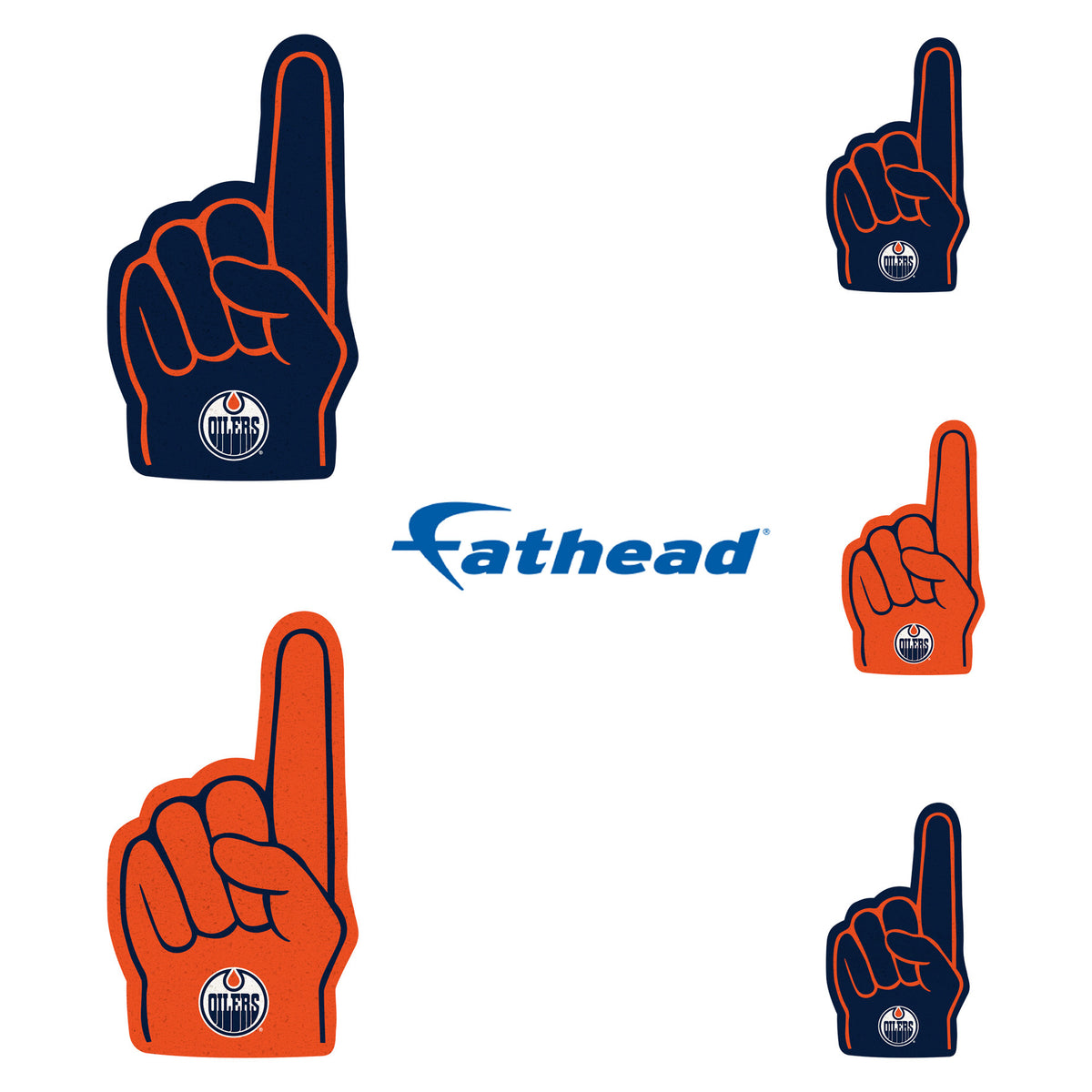 Edmonton Oilers - 5 Foam Finger Minis (Mixed Sizes) - Official NHL - R ...
