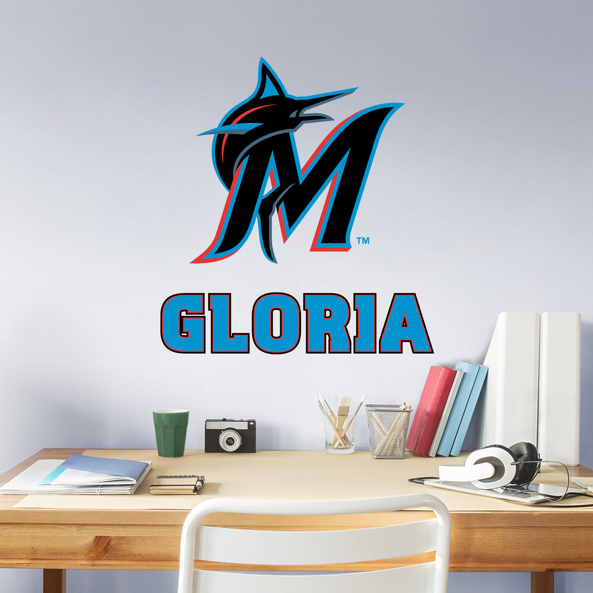 Miami Marlins - Stacked Logo - With Personalized Name - Official MLB ...