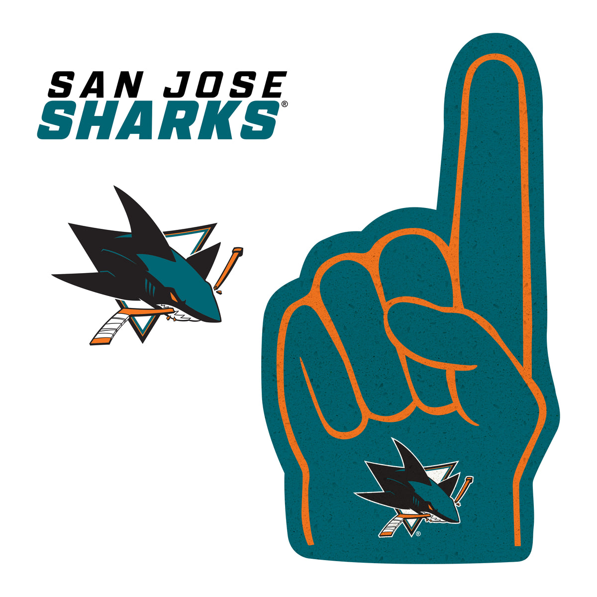 San Jose Sharks - RealBig Foam Finger Collection - Official NHL - Reus ...
